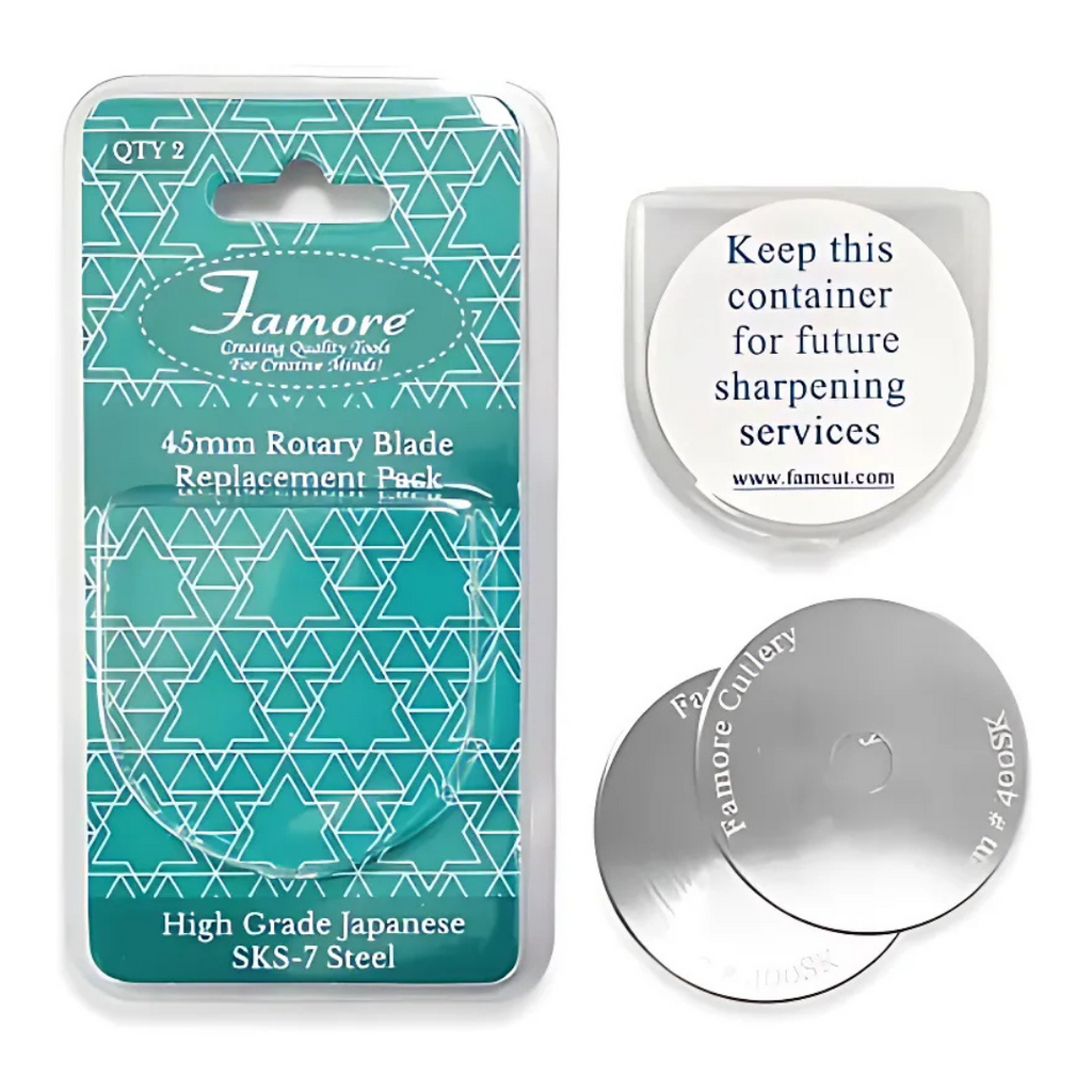 Famoré Rotary Cutter 45mm Replacement Blades - 2pc – Main Fabric