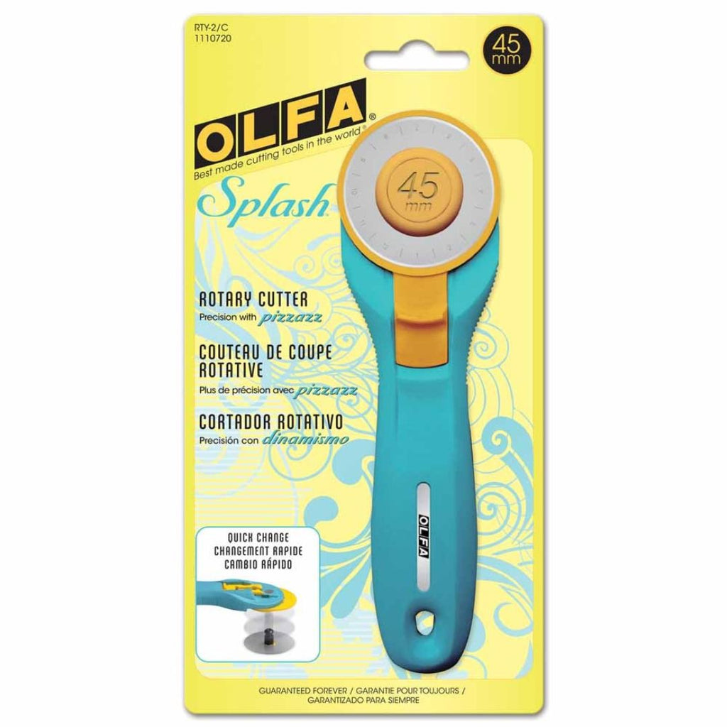 OLFA Rotary Cutter - 45mm - Blue Splash – Main Fabric