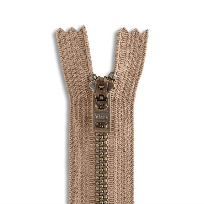 Antique Brass Zipper - Camel – Main Fabric